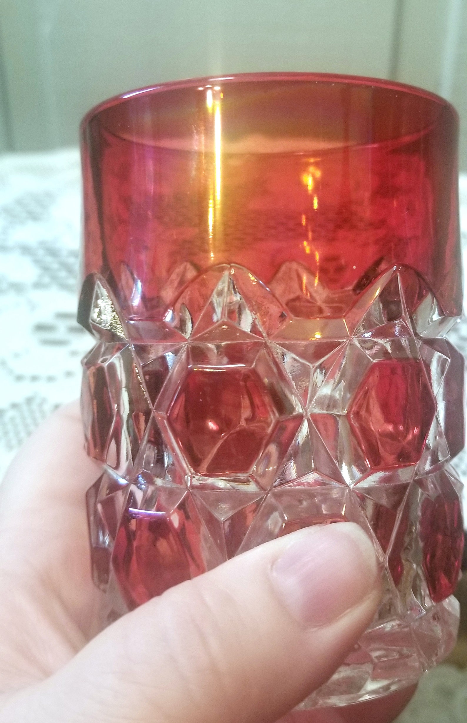 Mid-century Ruby Red Bohemian Crystal Val Saint Lambert Style - Etsy