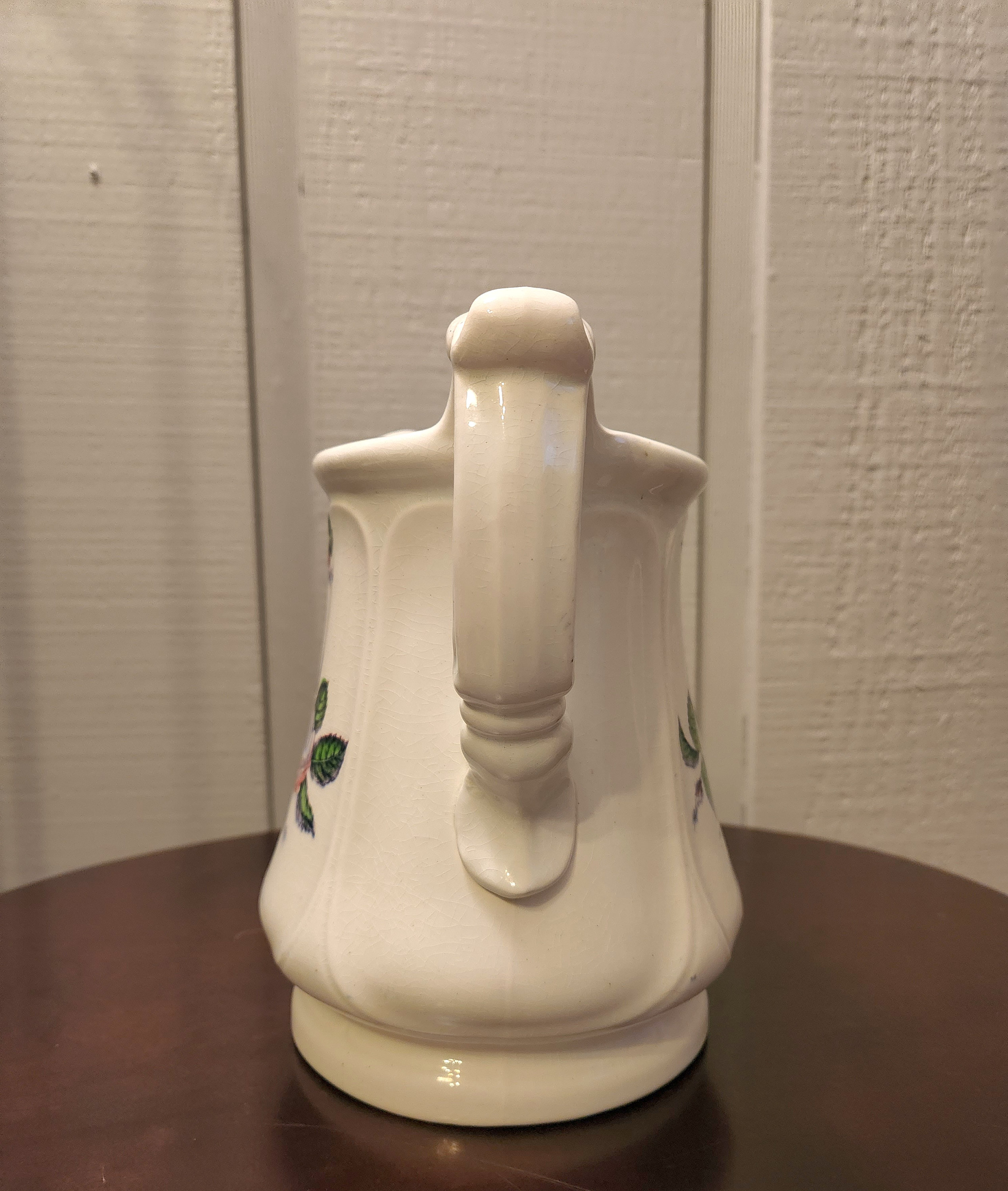 Antique Water Pitcher With Purple Roses Trimmed in White and - Etsy