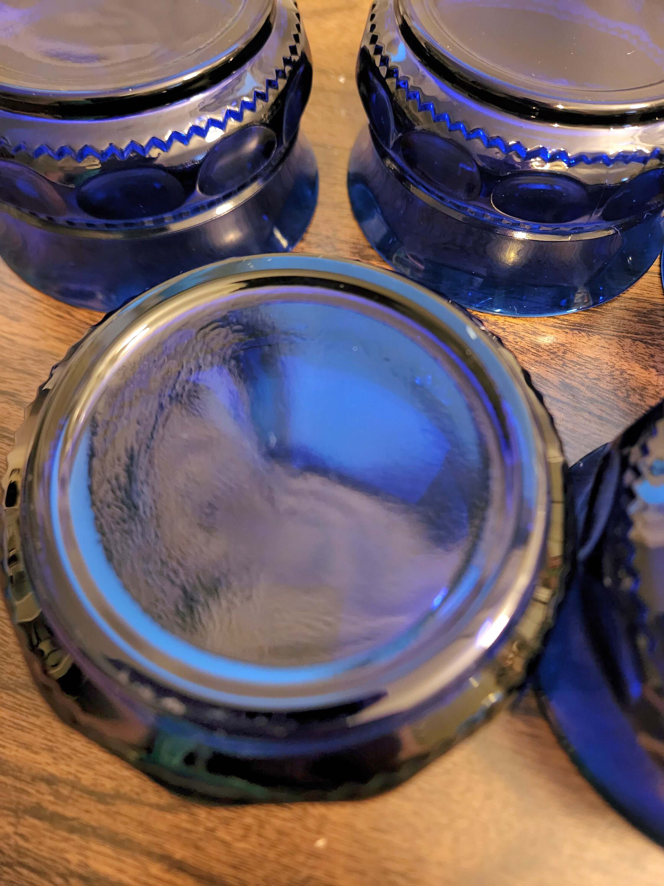 Blue Thumbprint Bowls Indiana Glass Set of 5 King's - Etsy
