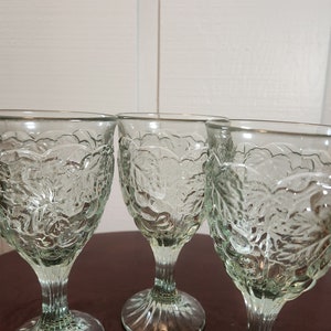 Noritake Water Goblets With Embossed Grapes and Leaves, Wine Glasses ...