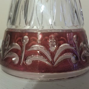 Large Bohemian Crystal Bell With Ruby Red Bottom and Cut Design With ...