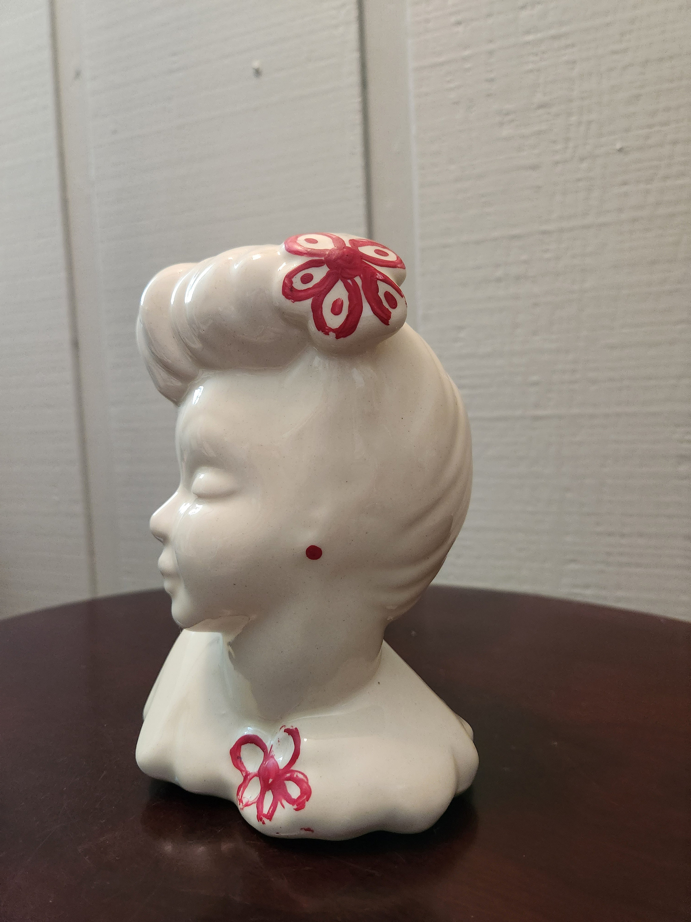 Rare Large Glamour Girl Lady Head Vase, No Make-up, Unpainted Face ...
