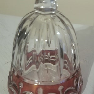 Large Bohemian Crystal Bell With Ruby Red Bottom and Cut Design With ...