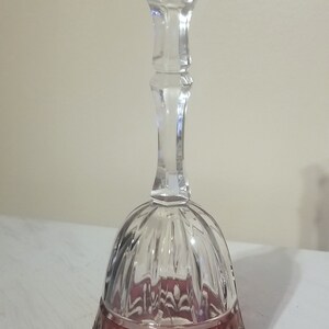 Large Bohemian Crystal Bell With Ruby Red Bottom and Cut Design With ...