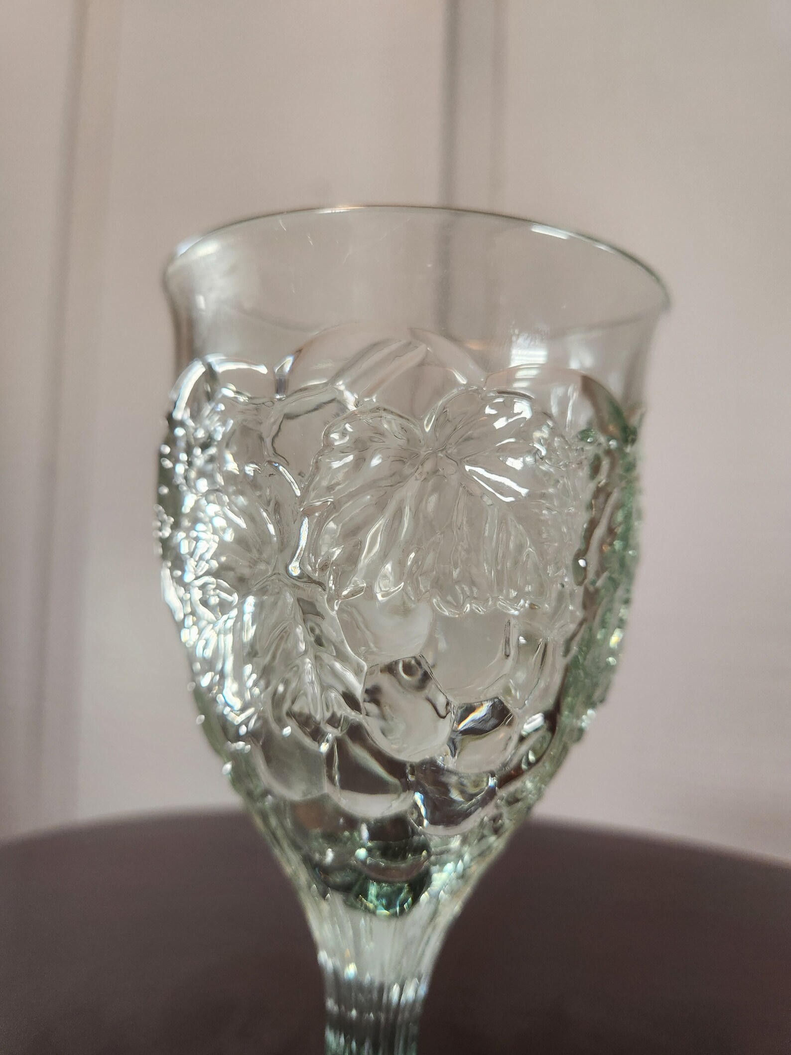 Noritake Water Goblets With Embossed Grapes and Leaves, Wine Glasses ...