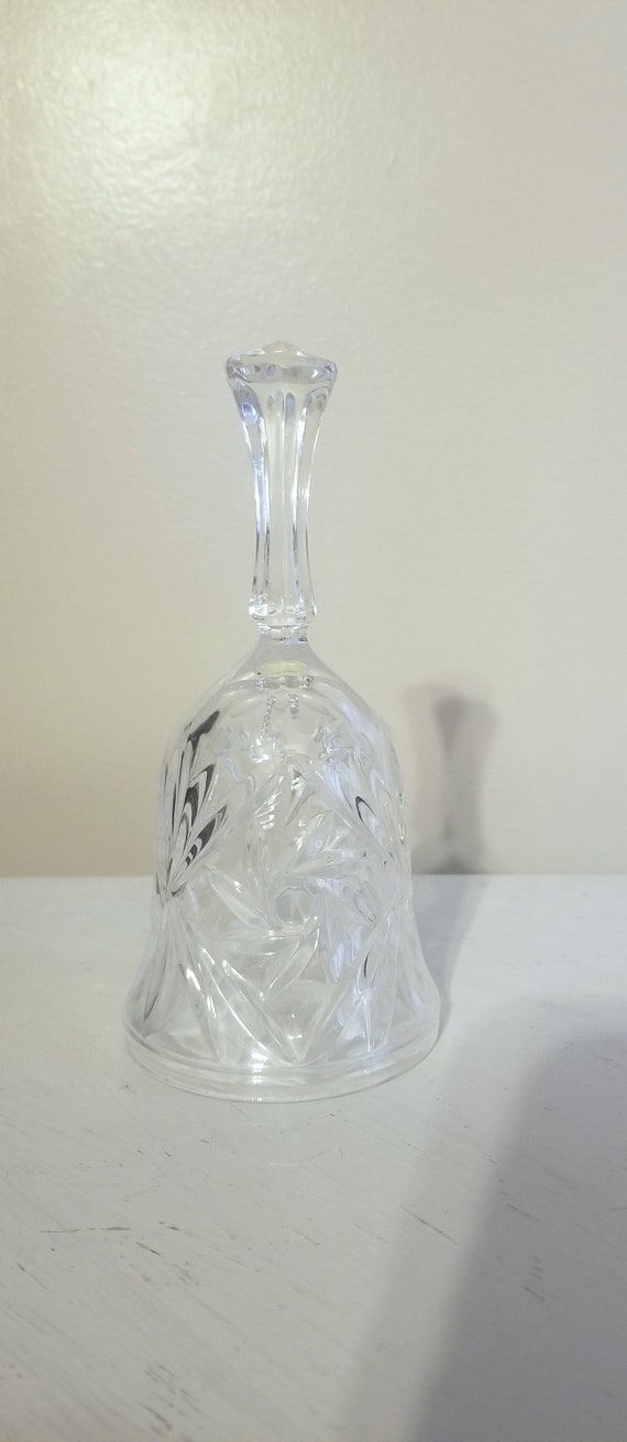 Large Clear Crystal Cut Glass Bell With Starburst Design - Etsy