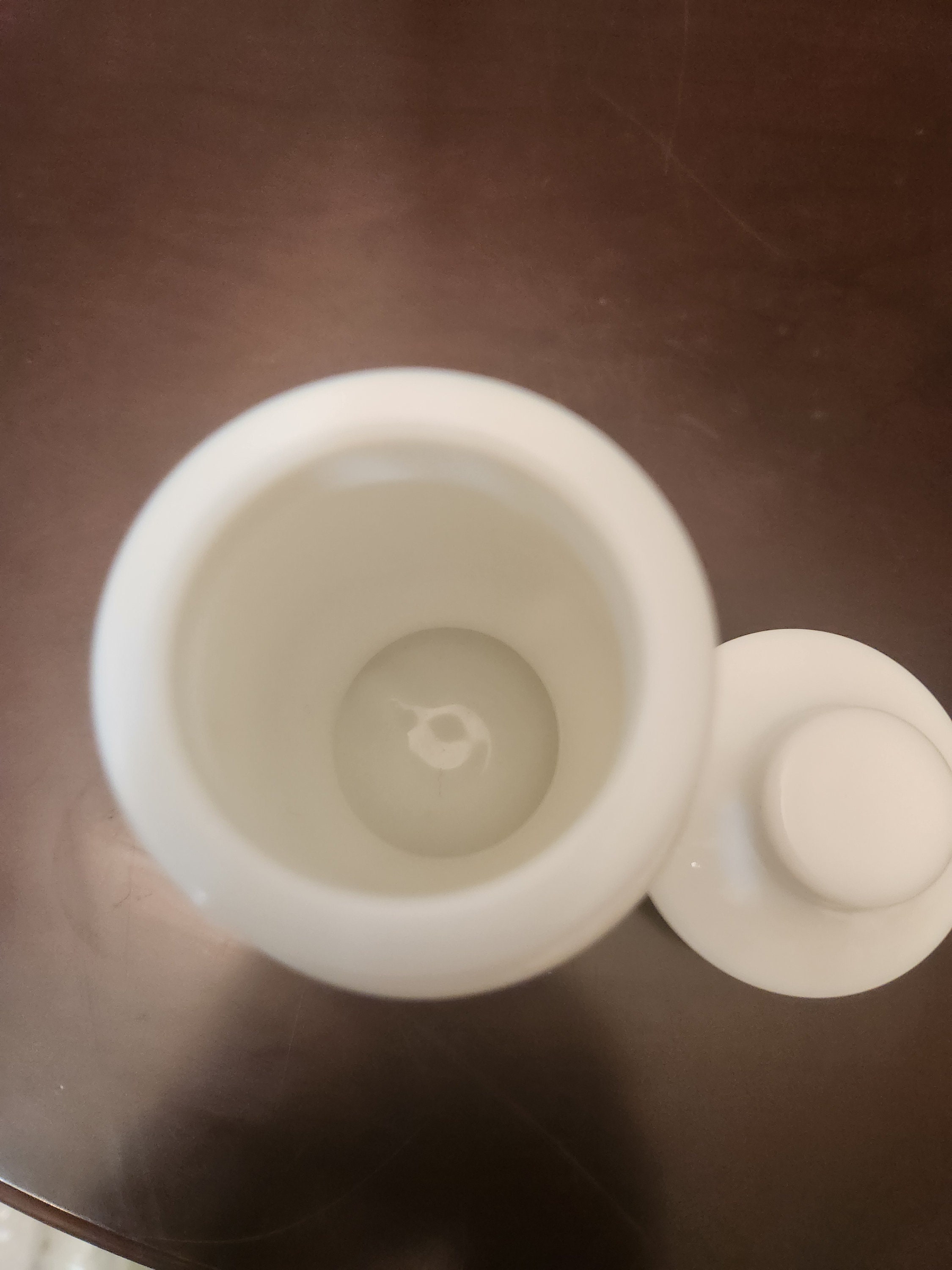 Milk Glass Mustard Jar, Ariel Opaline Container, Japanese Inspired ...