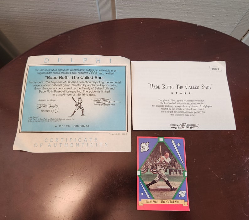 Babe Ruth: the Called Shot Collectible Plate Limited Edition - Etsy