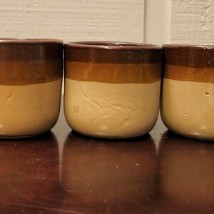 Vintage Brown & Beige Ceramic Tea Set With a Teapot and 5 Small Cups ...