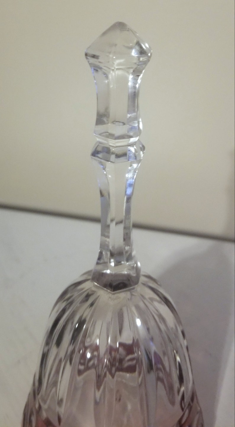 Large Bohemian Crystal Bell With Ruby Red Bottom and Cut Design With ...