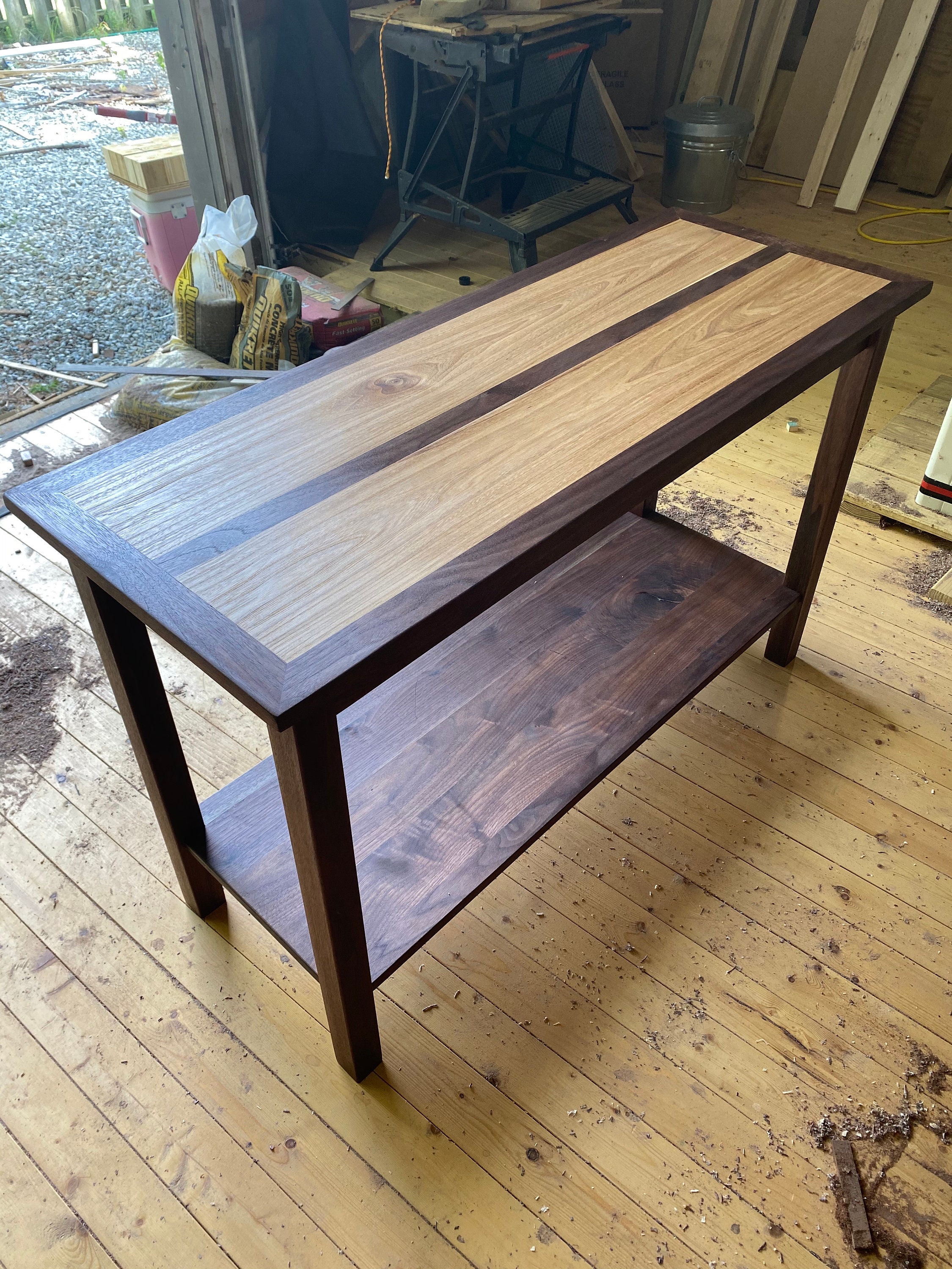 Foyer Table in Walnut and Elm - Etsy