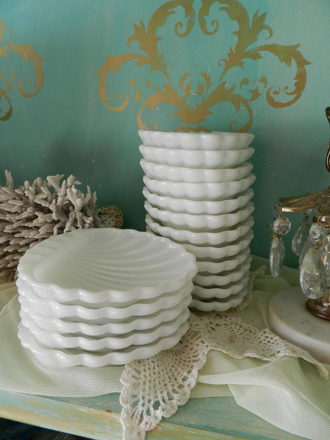 MILKGLASS SHELL Dish/priced Individually/15 Available - Etsy