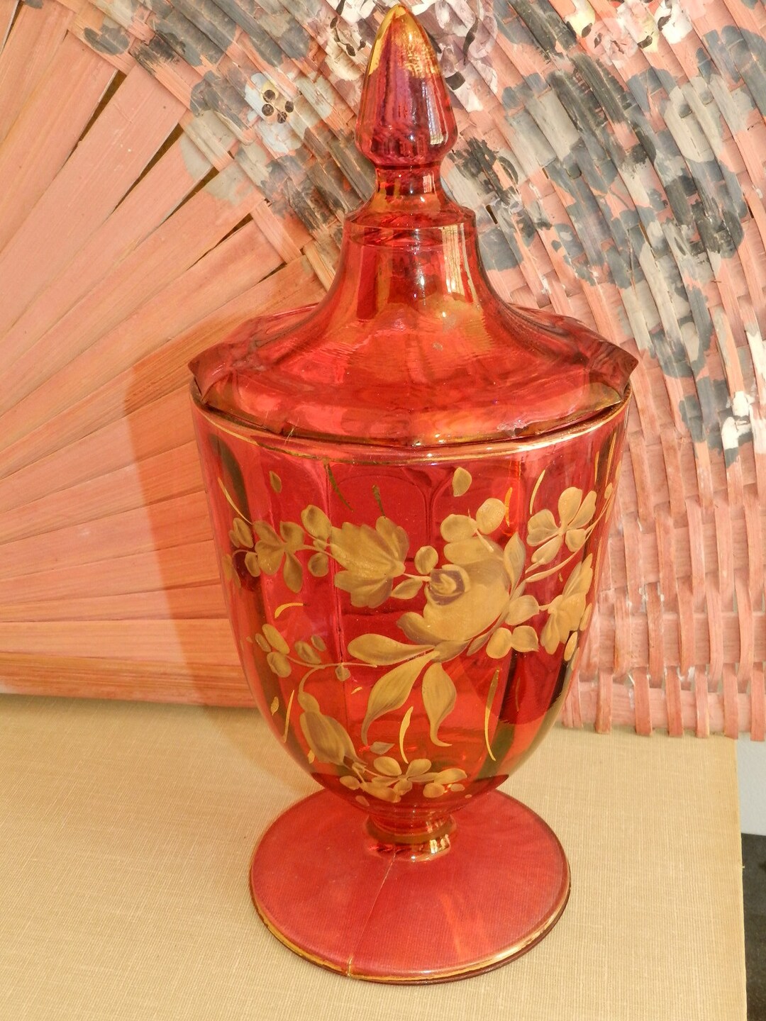 HAND PAINTED PINK Compote With Lid - Etsy