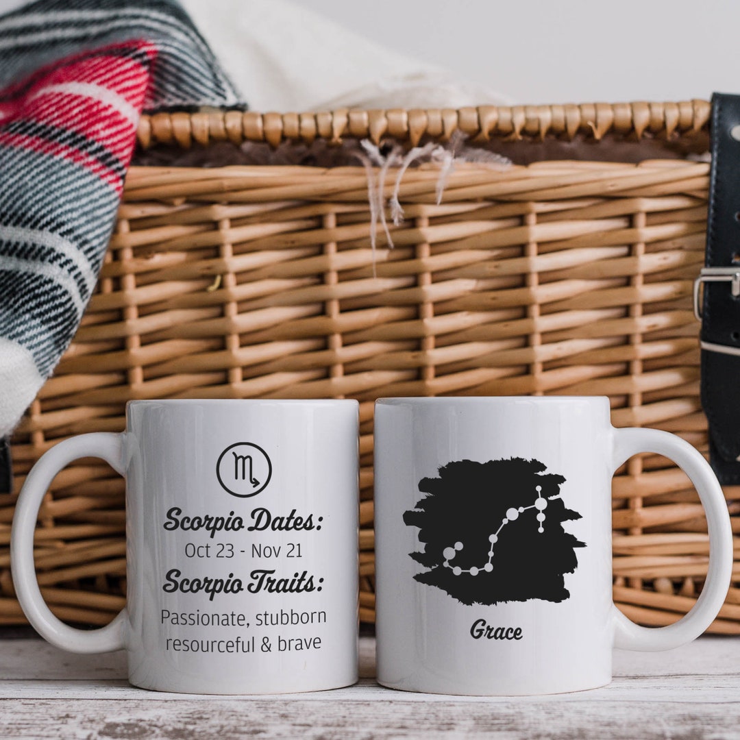 Personalised Name Zodiac Star Sign Mug Scorpio - Etsy UK