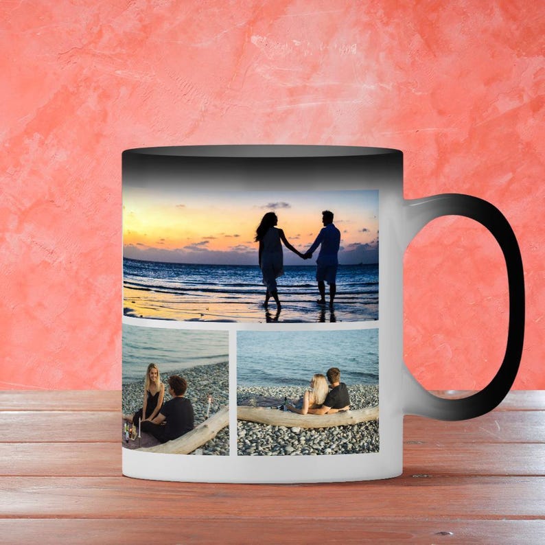 Personalised Heat Change Mug Photo Collage (11oz) Personalise 1 - 6 ...