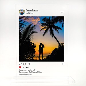 Personalised Instagram Themed Photo Acrylic Standing Plaque - Etsy UK