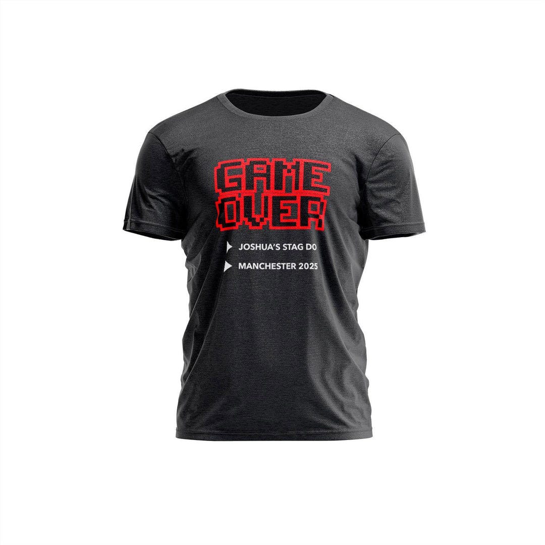 Game Over Stag Do T-shirt – Funny Gamer Wedding Tee, Retro Pixel Design ...