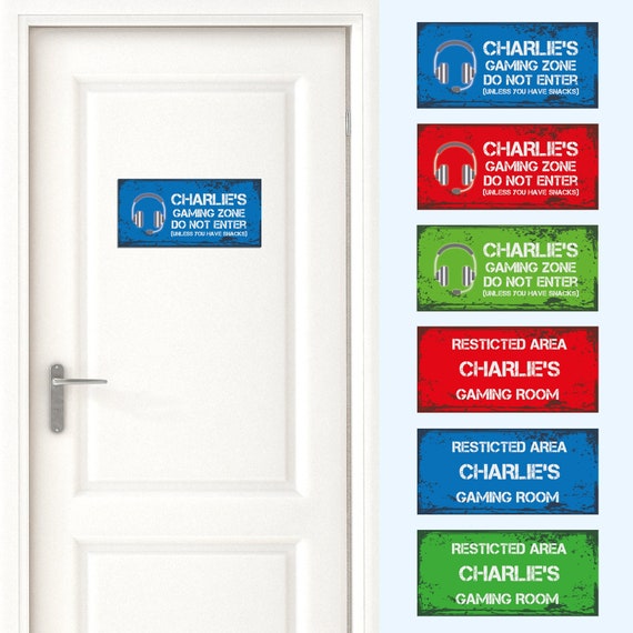 Gamer Themed Personalised Bedroom Door Sign - Etsy