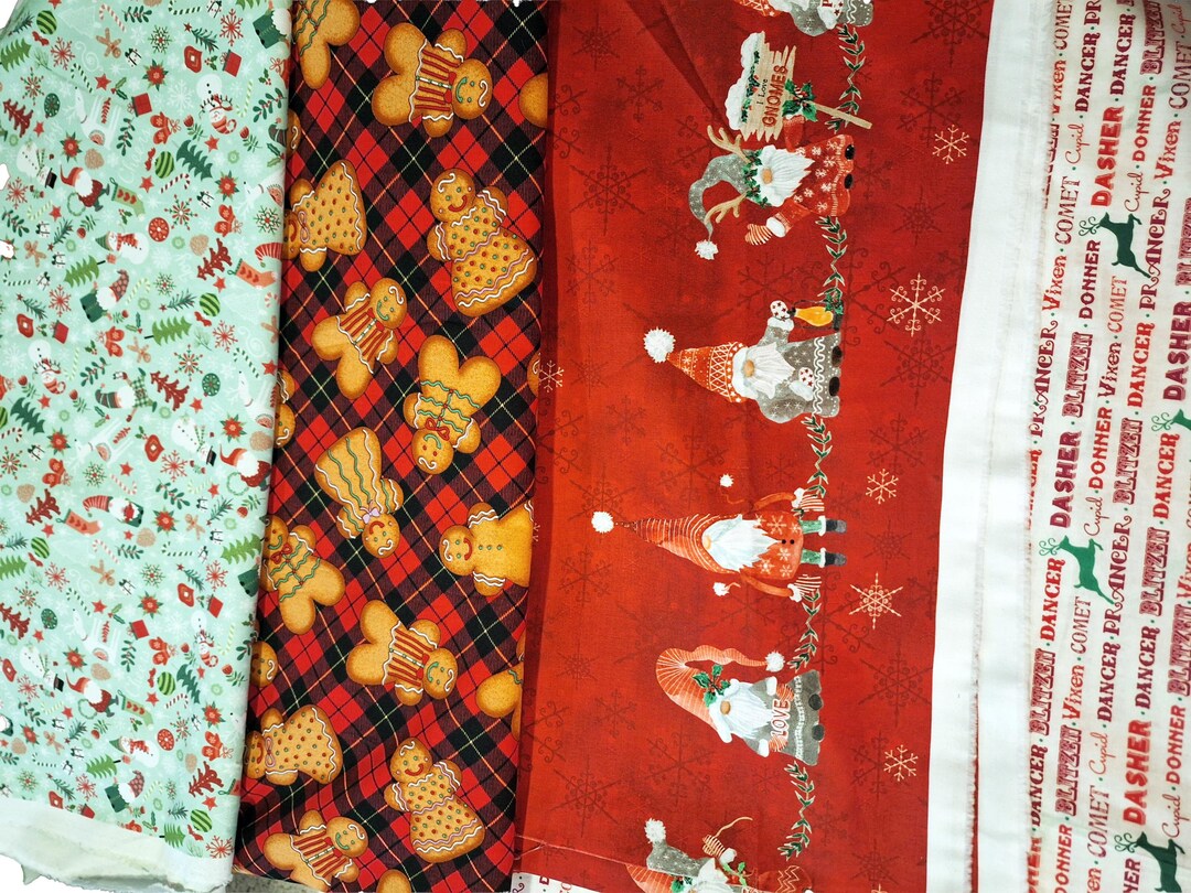 Christmas Cotton Fabric: Holiday Print DIY Fabric by the Yard - Etsy