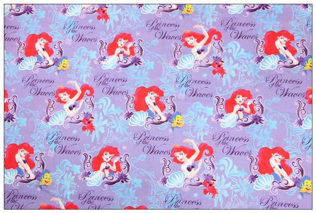 The Little Mermaid Fabric Disney Princess Fabric Soft Kids' Cotton ...