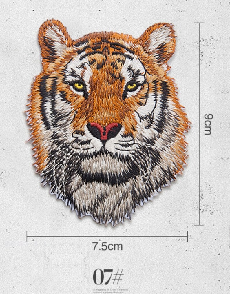Animal Embroidery Patch: Wolf, Tiger, Cheetah, Lion Clothing Applique ...