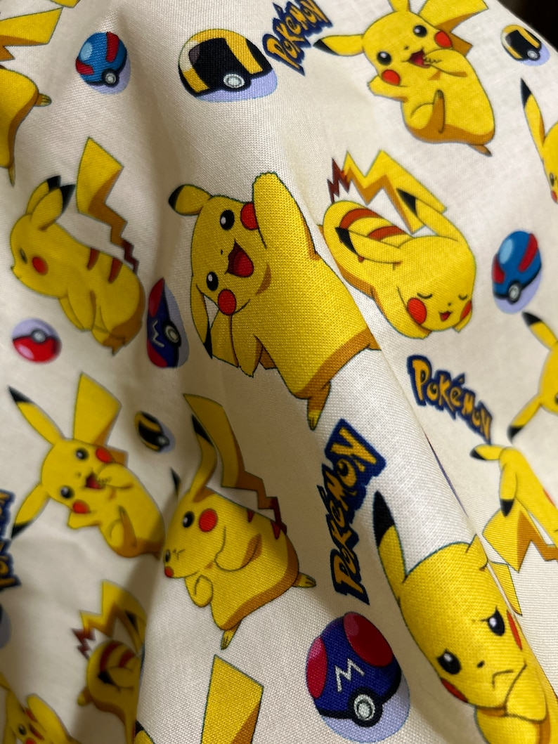 Pokemon Fabric Pikachu Fabric Soft Kids Cotton Fabric Limited Pattern ...