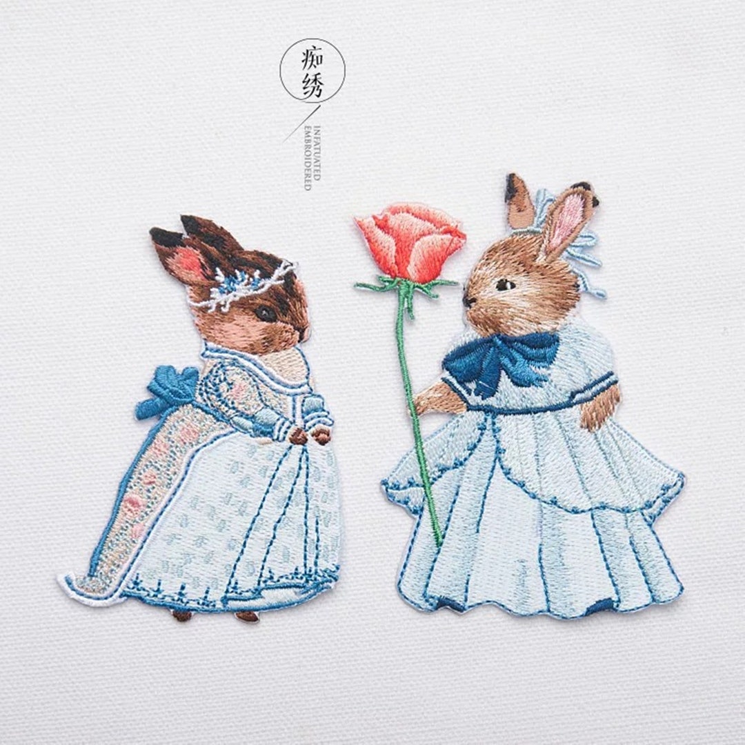 Vintage Rabbit Embroidery Patch: Palace Style Animal Sticker - Etsy