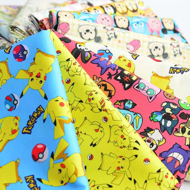 Pokemon Fabric Pikachu Fabric Soft Kids Cotton Fabric Limited - Etsy