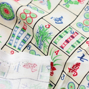 Mahjong Print Cotton Fabric: Quilting & Patchwork Sewing Material - Etsy