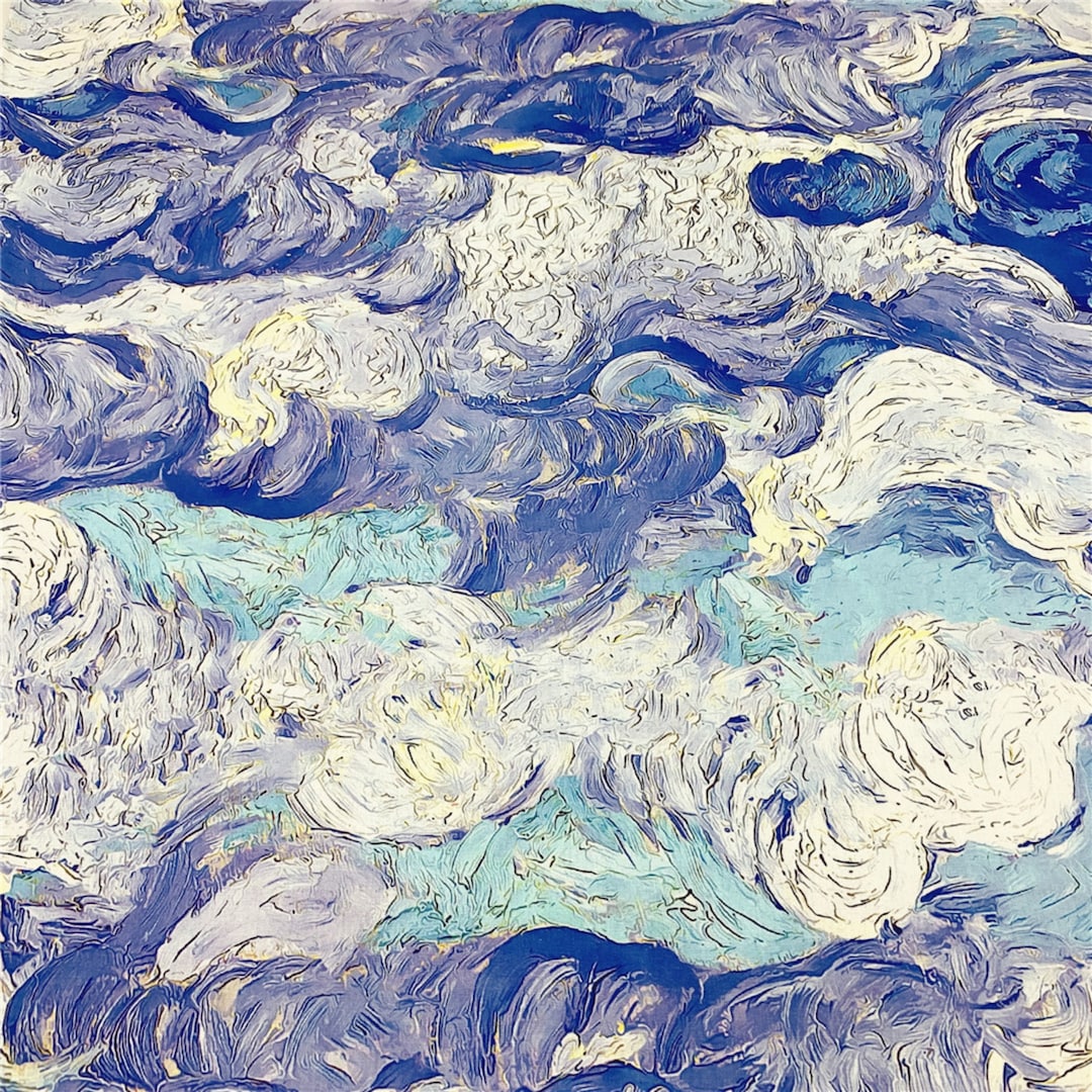 Van Gogh Sky Fabric 100% Cotton Fabric 2 Colours Van Gogh Starry Sky ...