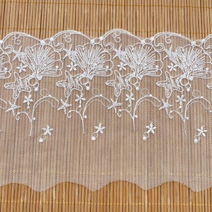 White Starfish Shell Embroidery Lace Mesh Lace Accessories DIY Curtain ...