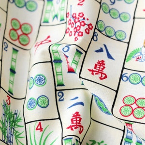 Mahjong Print Cotton Fabric: Quilting & Patchwork Sewing Material - Etsy