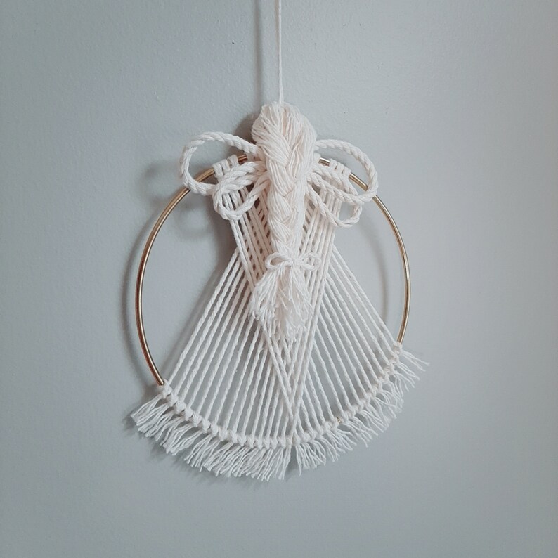 DIY How to Make a Macrame Angel Wall Hanging Macrame Hoop - Etsy