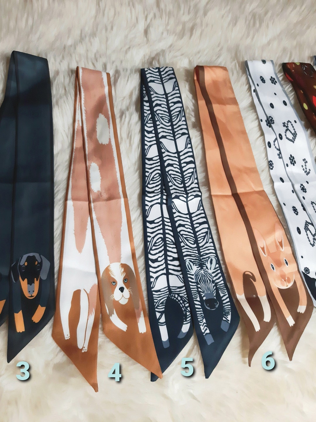 Animals Printed 17 Patterns Scarf Mini Scarf Can Be Used for Whatever ...