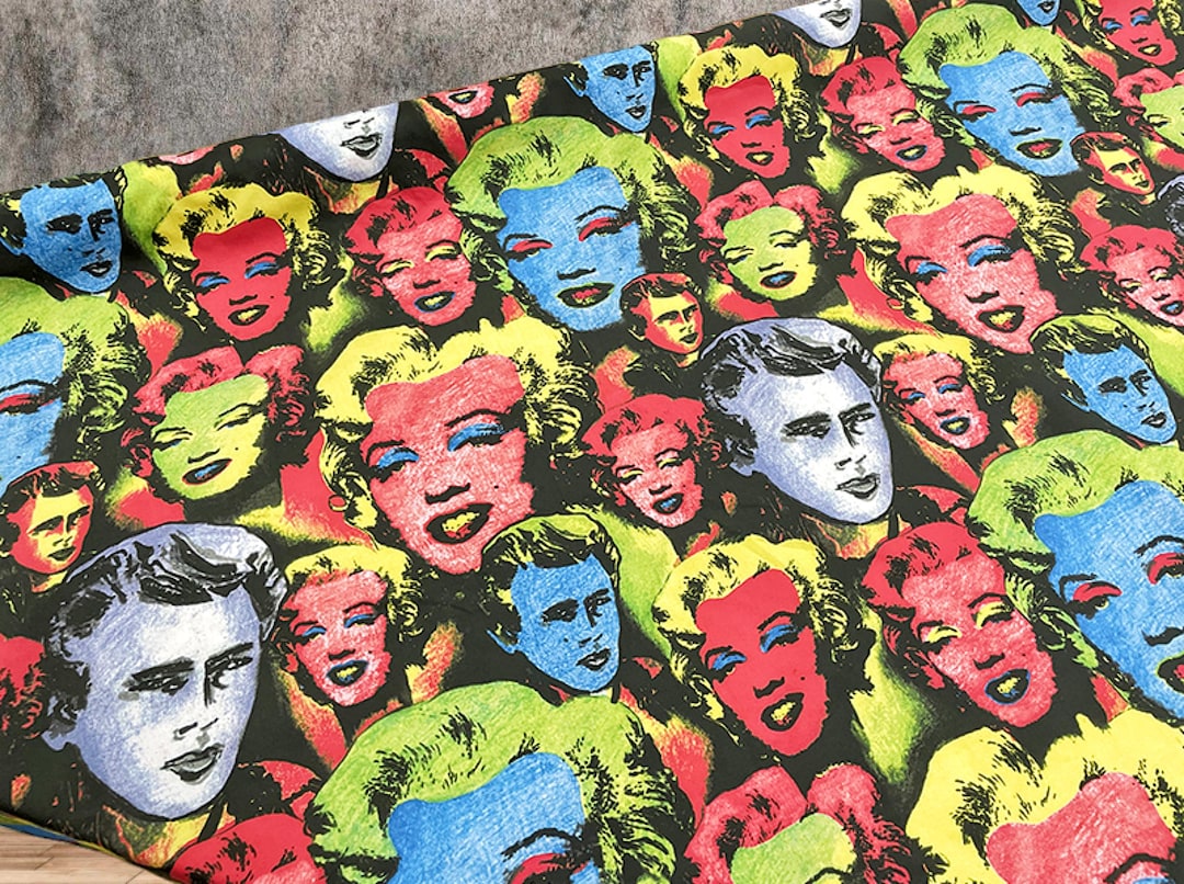 Pop Art Cotton Fabric: Modern Monroe Print, Quilting Cloth by the Yard ...