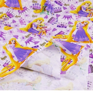 Rapunzel Fabric Disney Princess Fabric Snowwhite Soft Kids Cotton Cloth ...