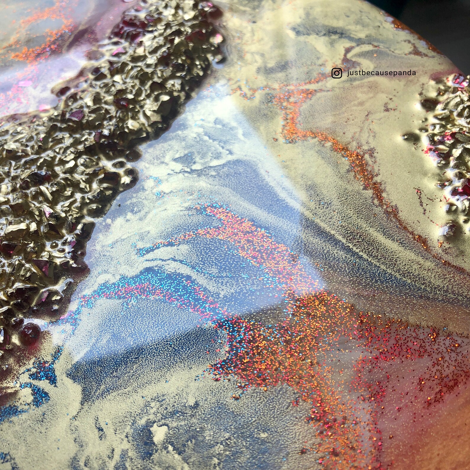 Gold Resin Artwork Abstract Resin Art Gold and Red Original - Etsy