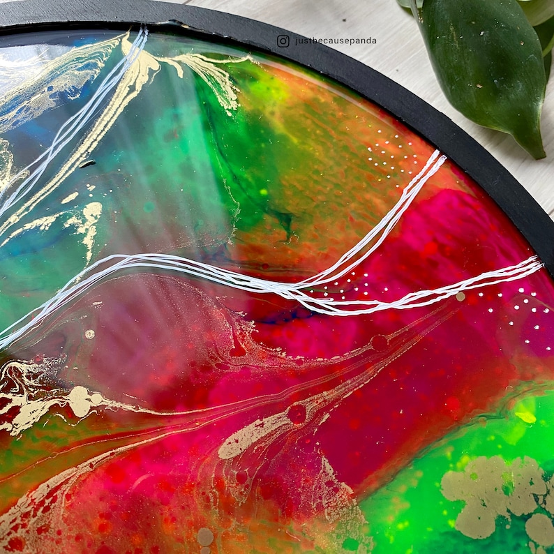 Colorful Resin Artwork Abstract Resin Art Rainbow Painting | Etsy