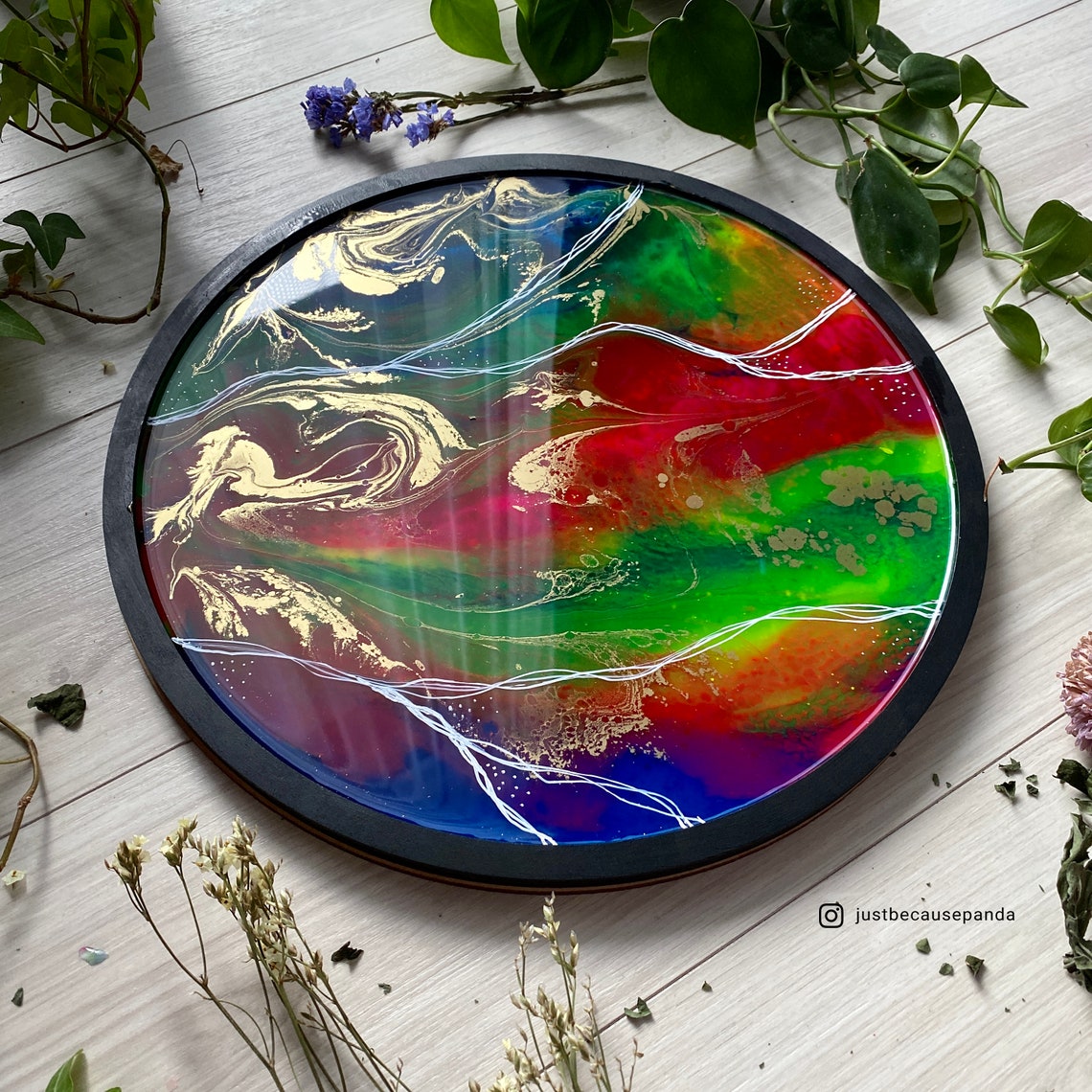 Colorful Resin Artwork Abstract Resin Art Rainbow Painting | Etsy