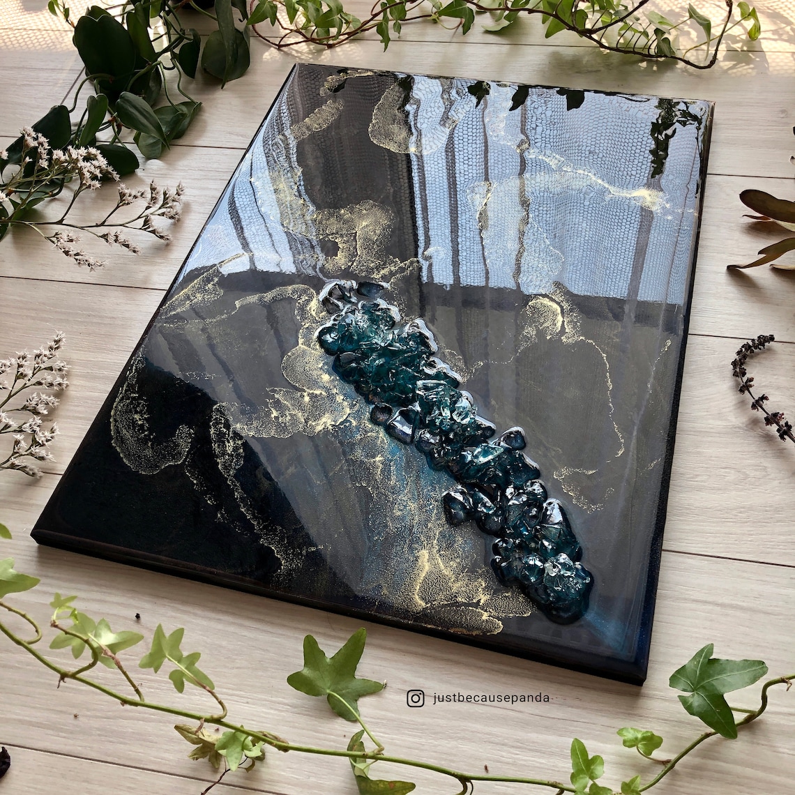 Black Gold Resin Artwork Abstract Resin Art Resin With - Etsy