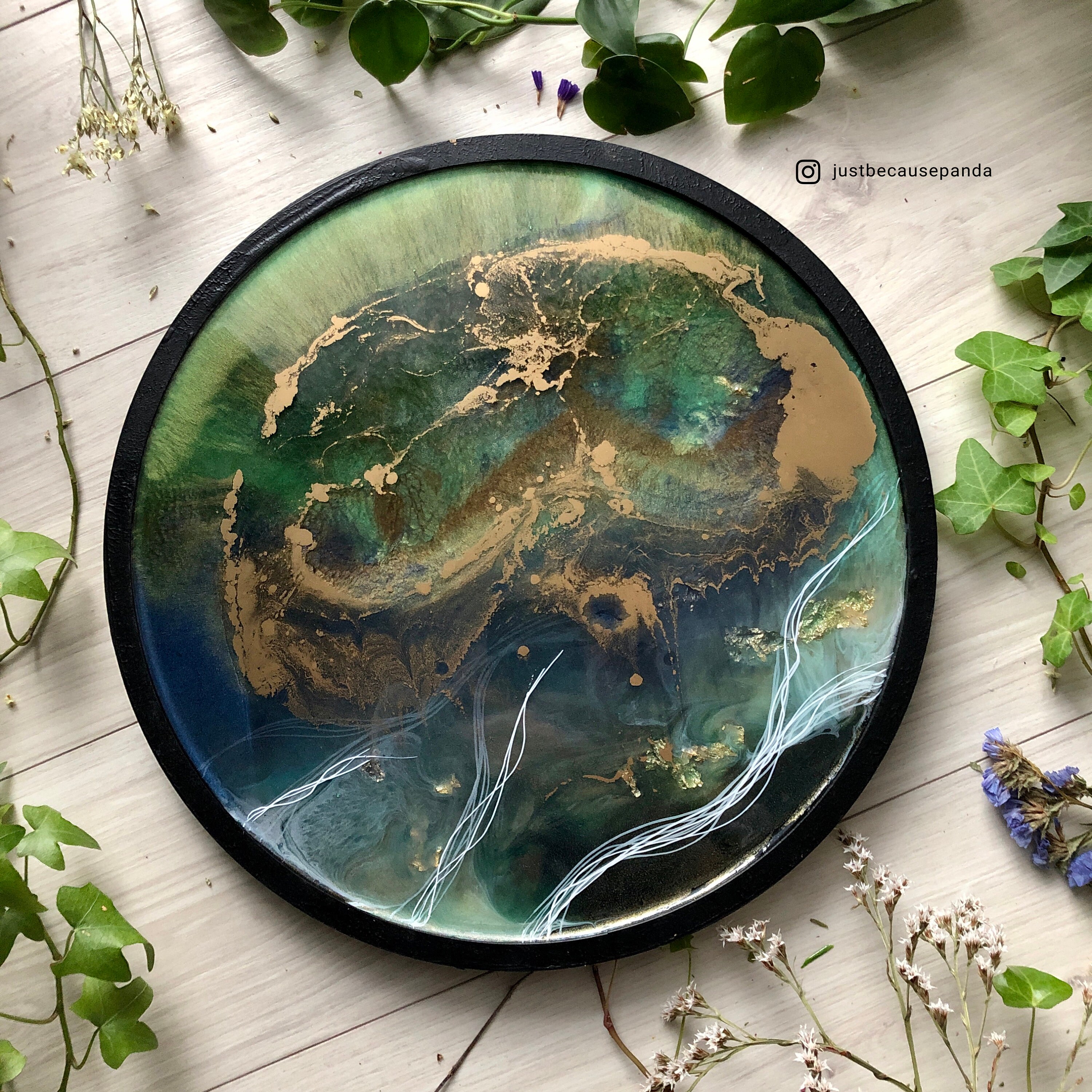 Green Blue Resin Painting Abstract Resin Art Original - Etsy