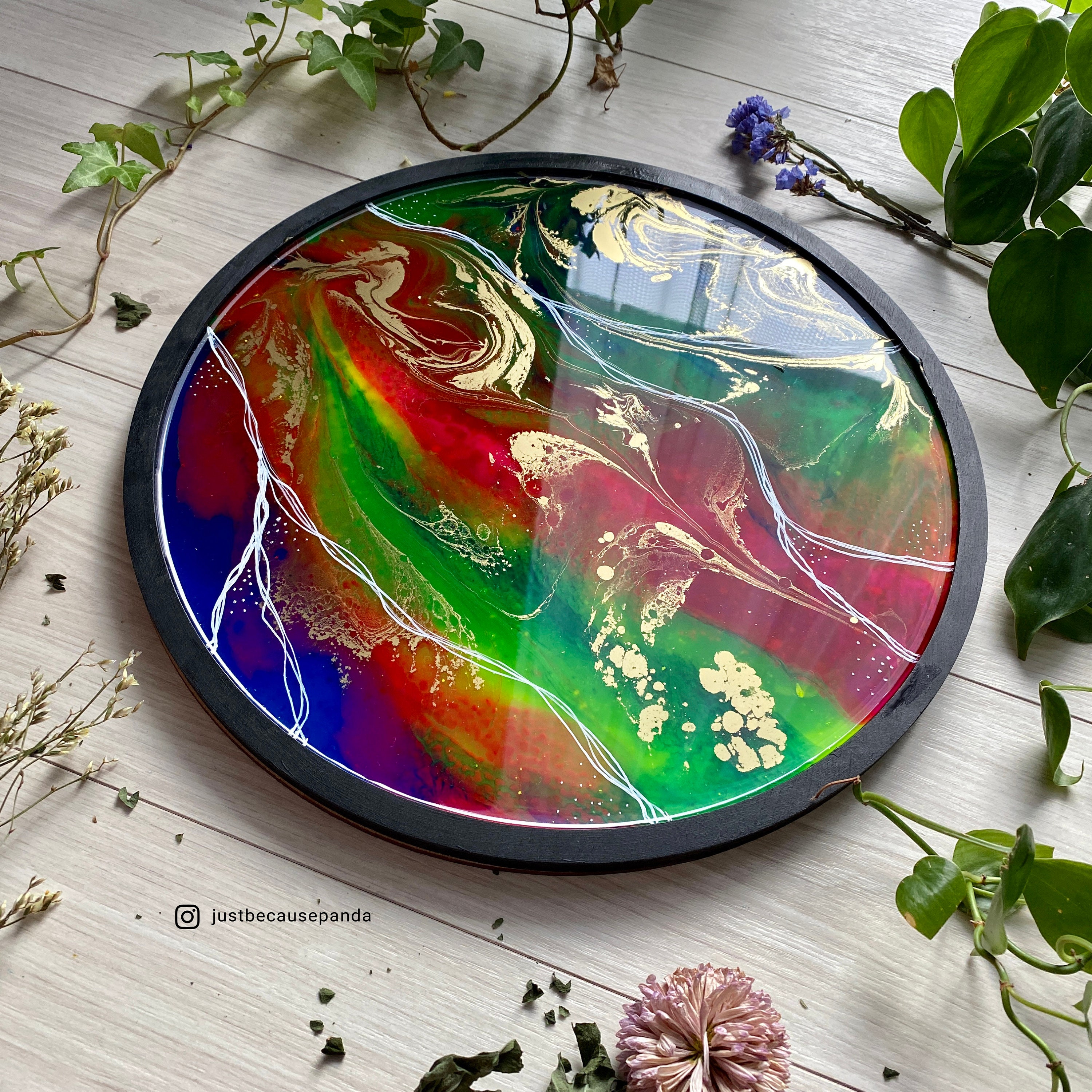 Colorful Resin Artwork Abstract Resin Art Rainbow Painting | Etsy