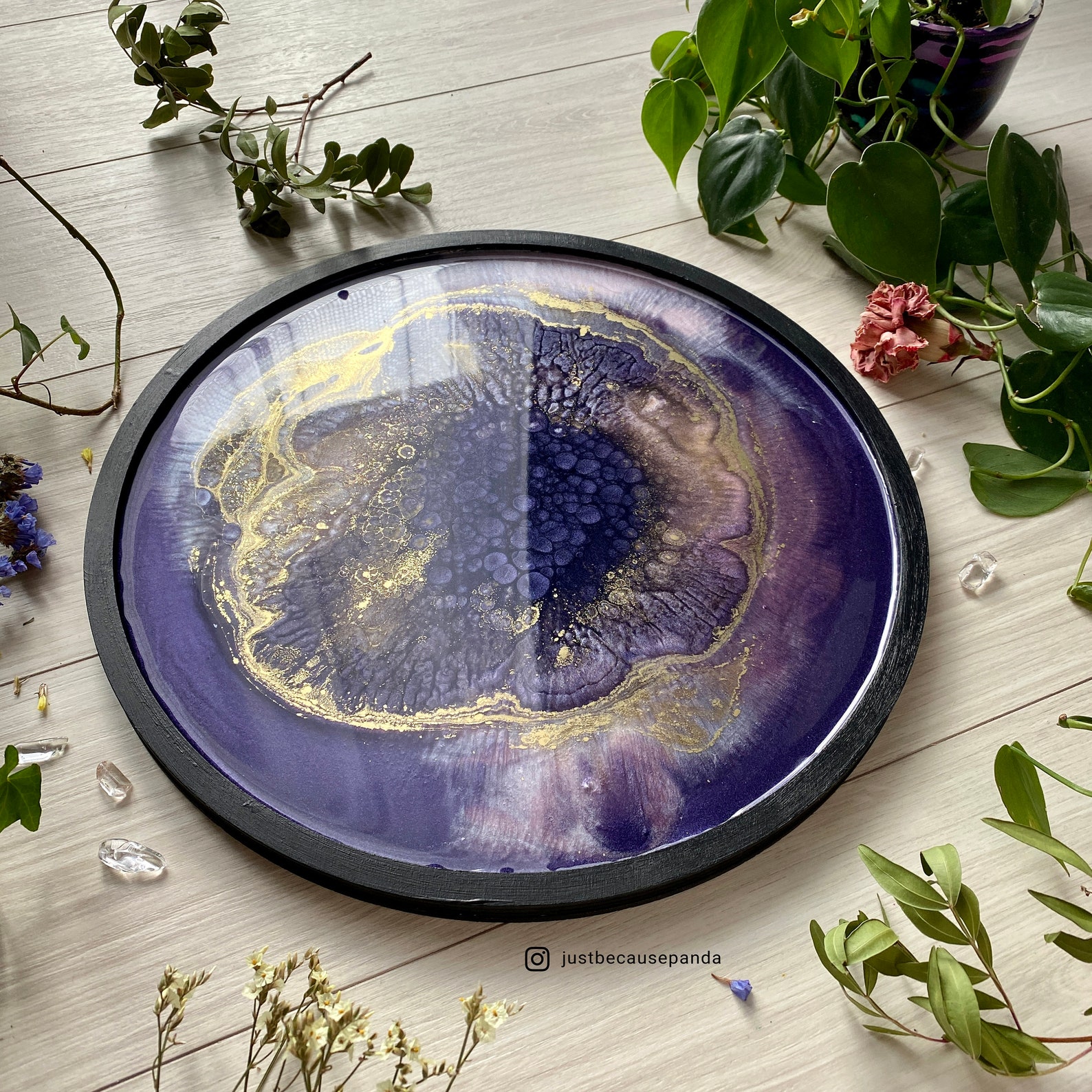 Purple Gold Resin Painting Abstract Resin Art Original - Etsy