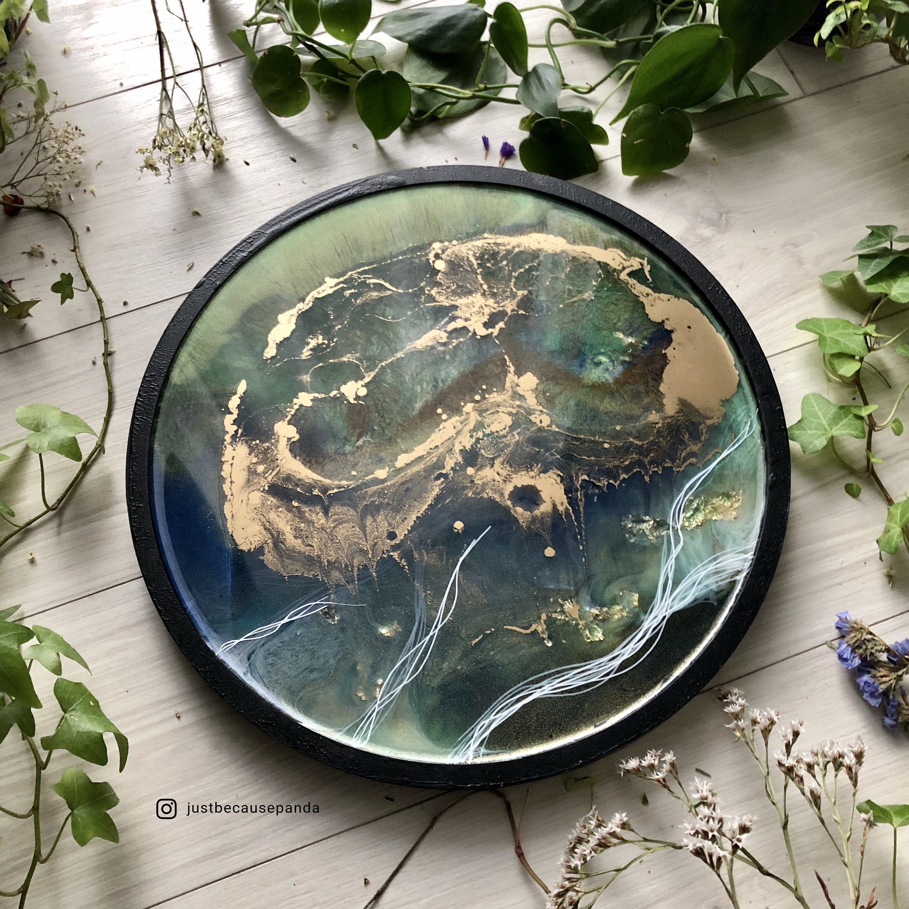 Green Blue Resin Painting Abstract Resin Art Original - Etsy