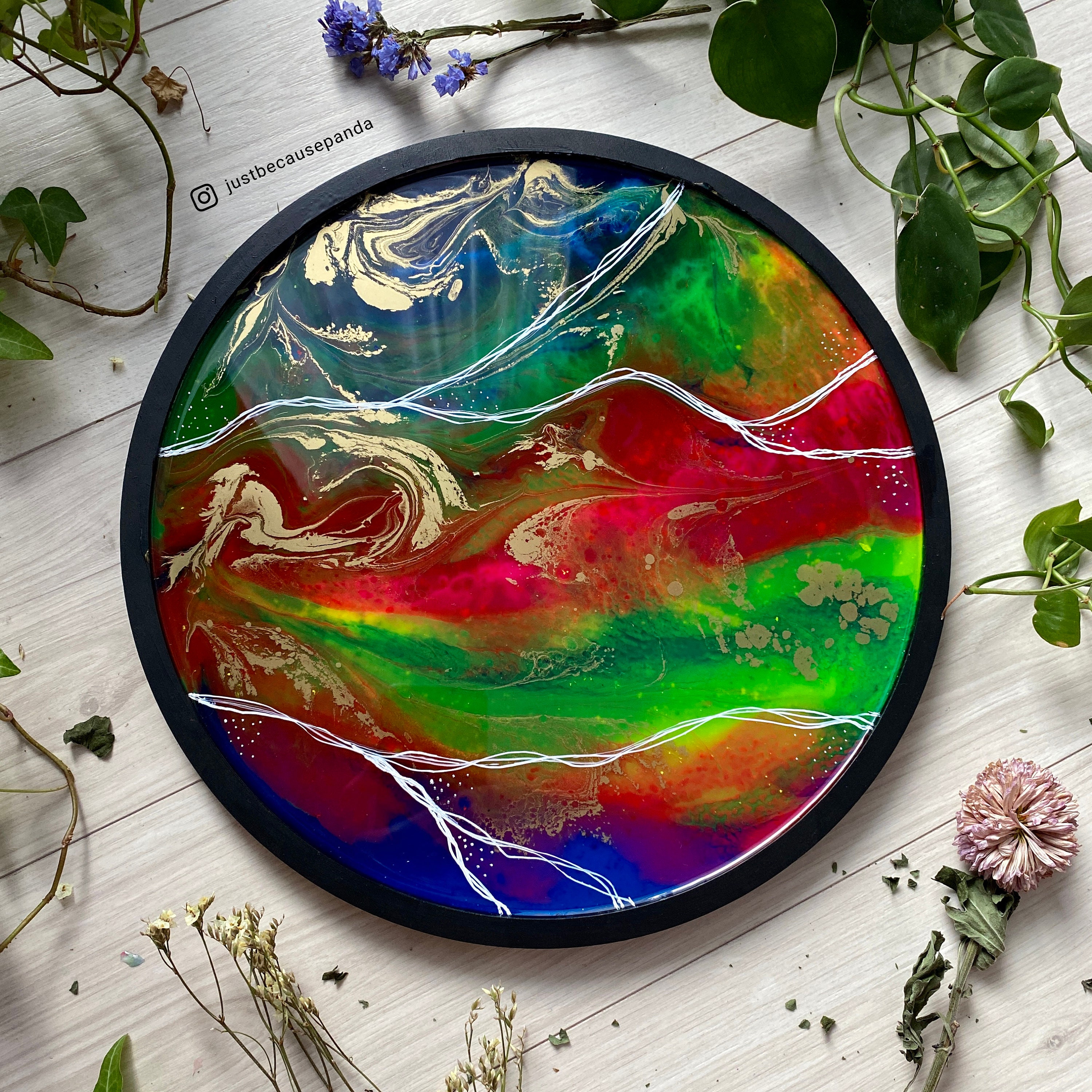 Colorful Resin Artwork Abstract Resin Art Rainbow Painting - Etsy