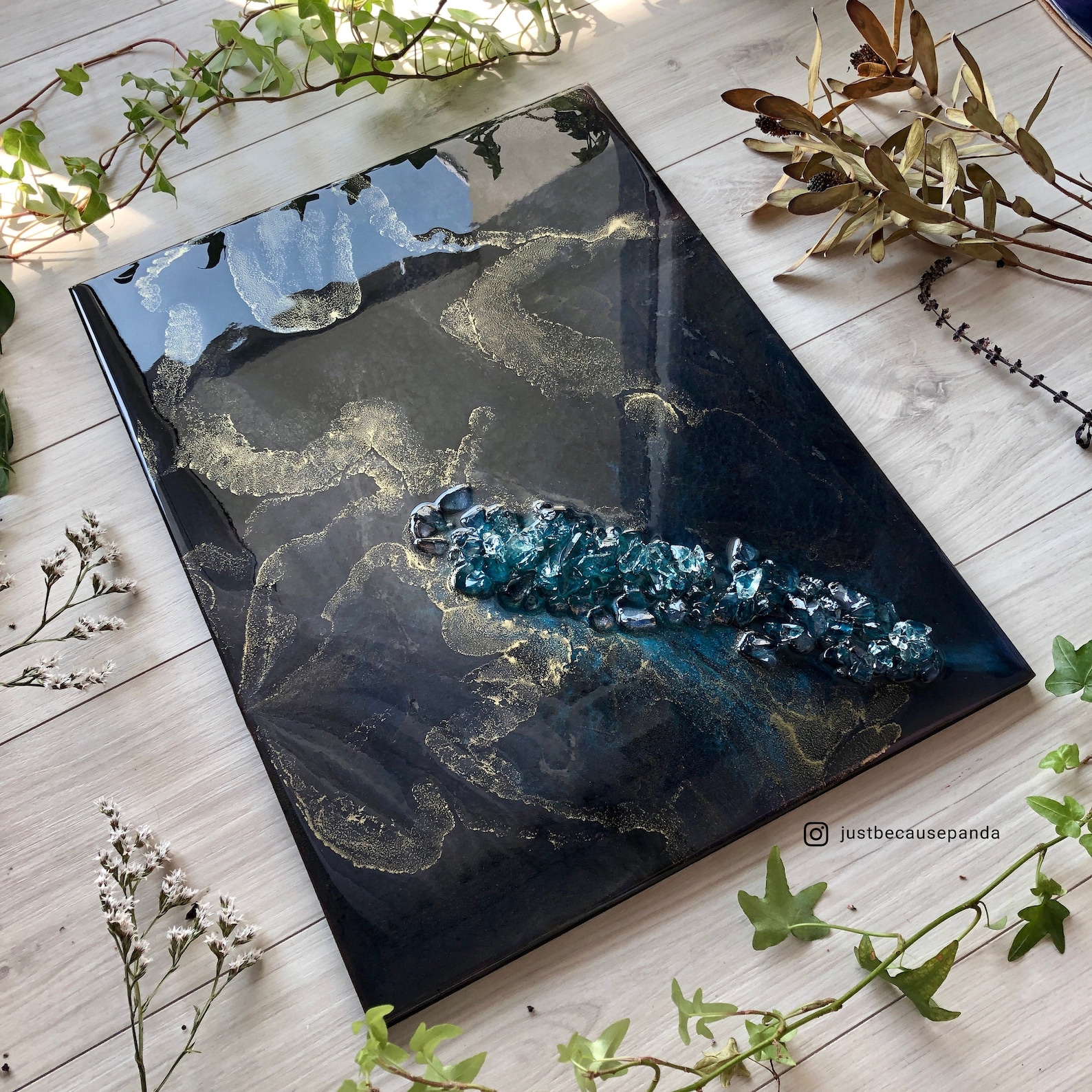 Black Gold Resin Artwork Abstract Resin Art Resin With - Etsy