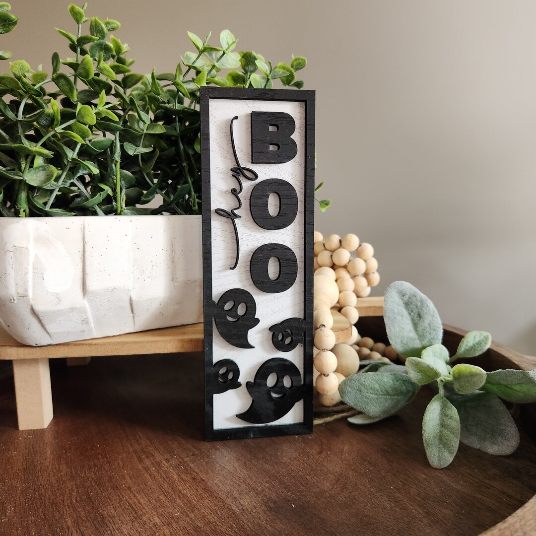 Hey Boo 3D Wood Mini Porch Sign Halloween Home Decor Hey - Etsy