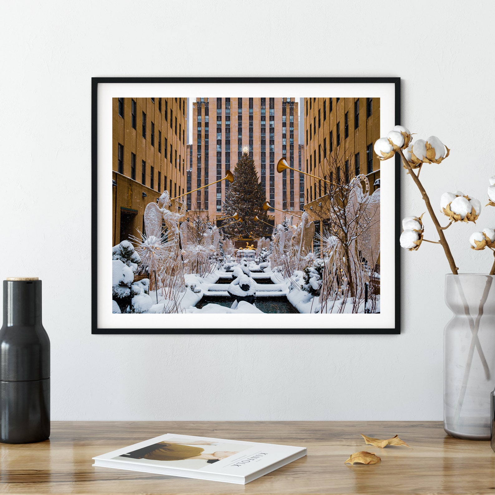 Rockefeller Christmas Tree Print, Seasonal Home Decor, New York Snow ...