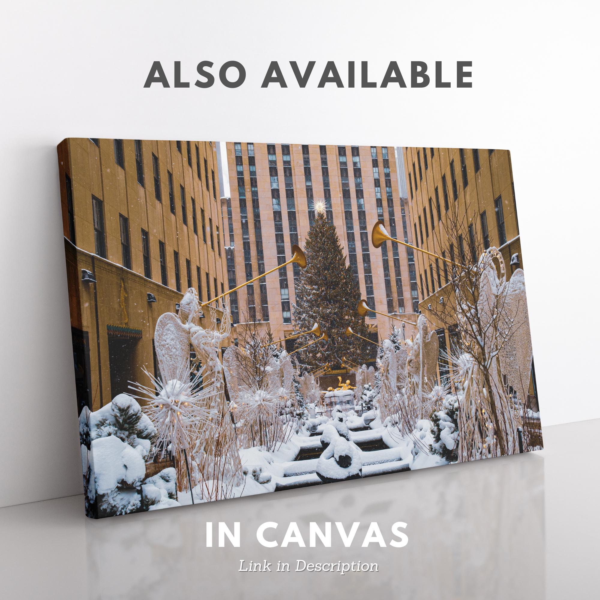 Rockefeller Christmas Tree Print, Seasonal Home Decor, New York Snow ...