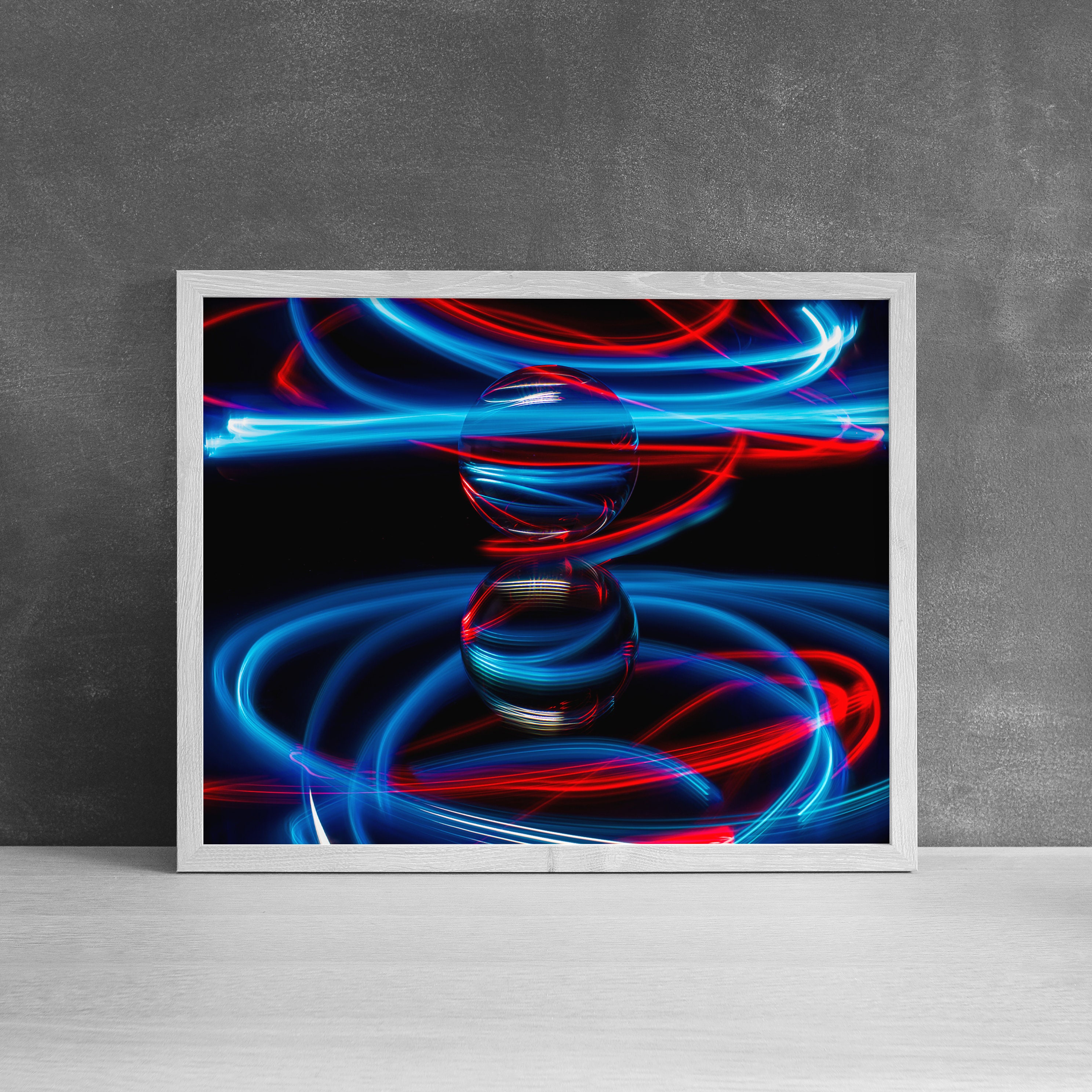 Blue & Red Abstract Art, Colorful Wall Art, Futuristic Art, Photography ...